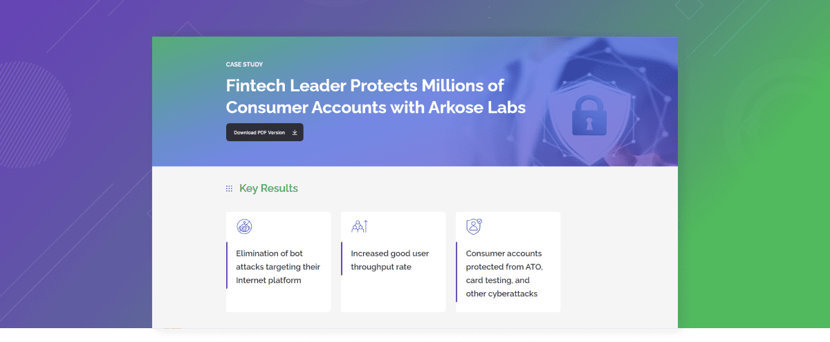 Fintech Platform Deters Cyberattacks | Arkose Labs