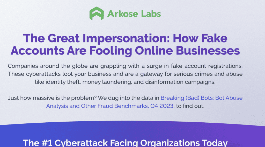 The Great Impersonation: Fake Accounts Infographic | Arkose Labs